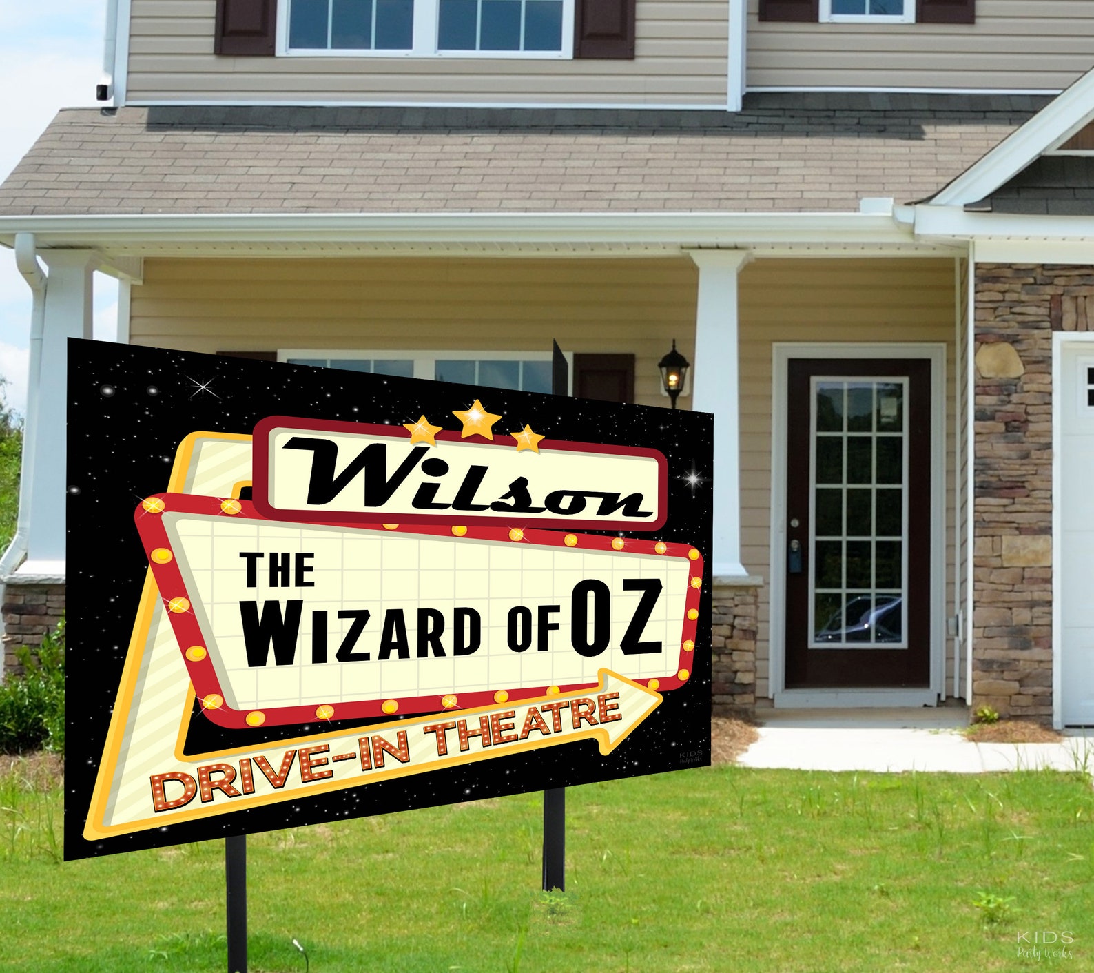 Retro Drive-in Movie Backdrop Drive in Sign Movie Night Backdrop Movie ...