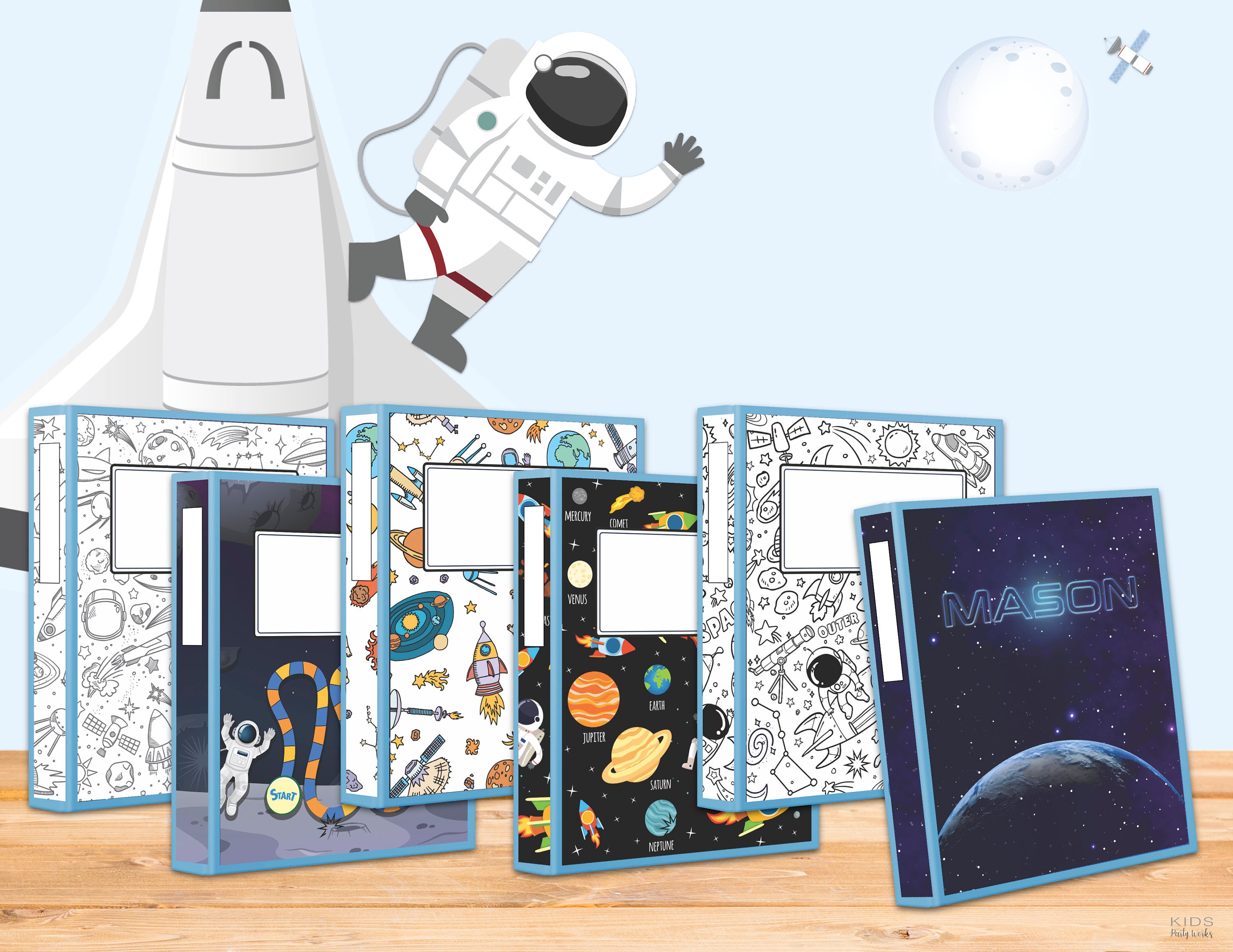 Kids Printable BINDER COVERS Outer Space Binder Covers 1 - Etsy Finland