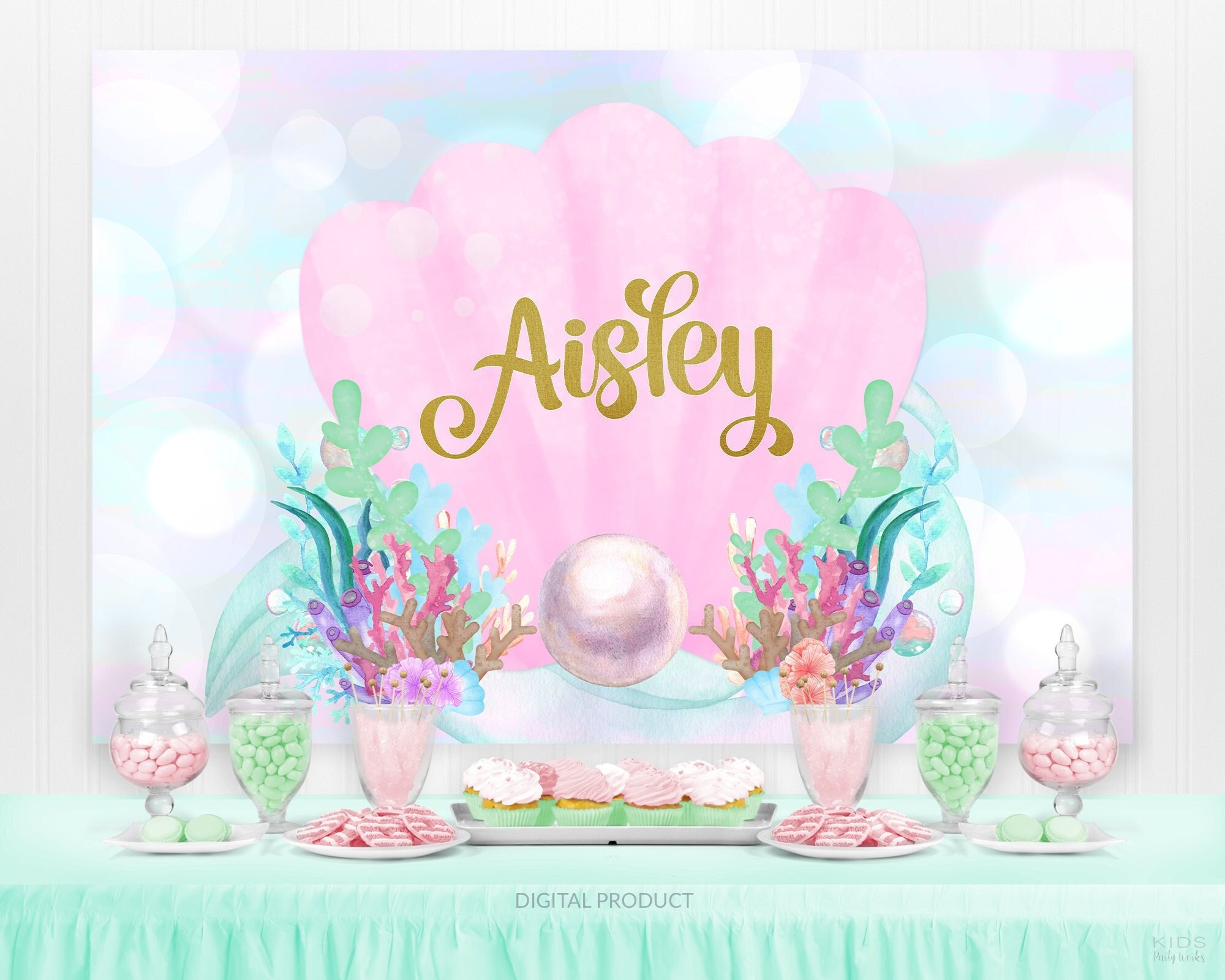 Mermaid Backdrop Mermaid Birthday Mermaid Party Mermaid | Etsy