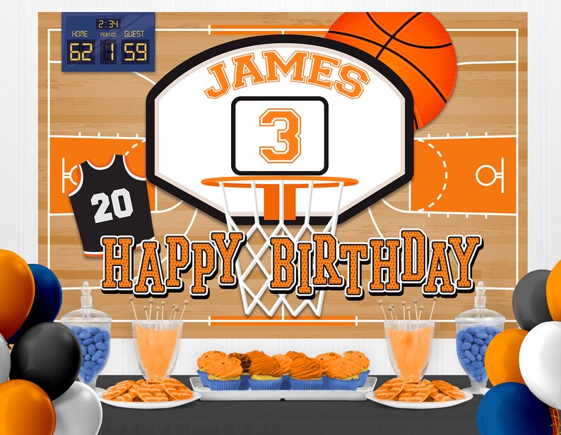Basketball Backdrop Basketball Party Basketball Banner - Etsy