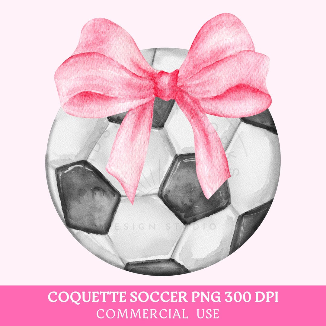 Coquette Soccer Png, Soccer Ball Png, Soccer Mom PNG, Pink Bow Png ...