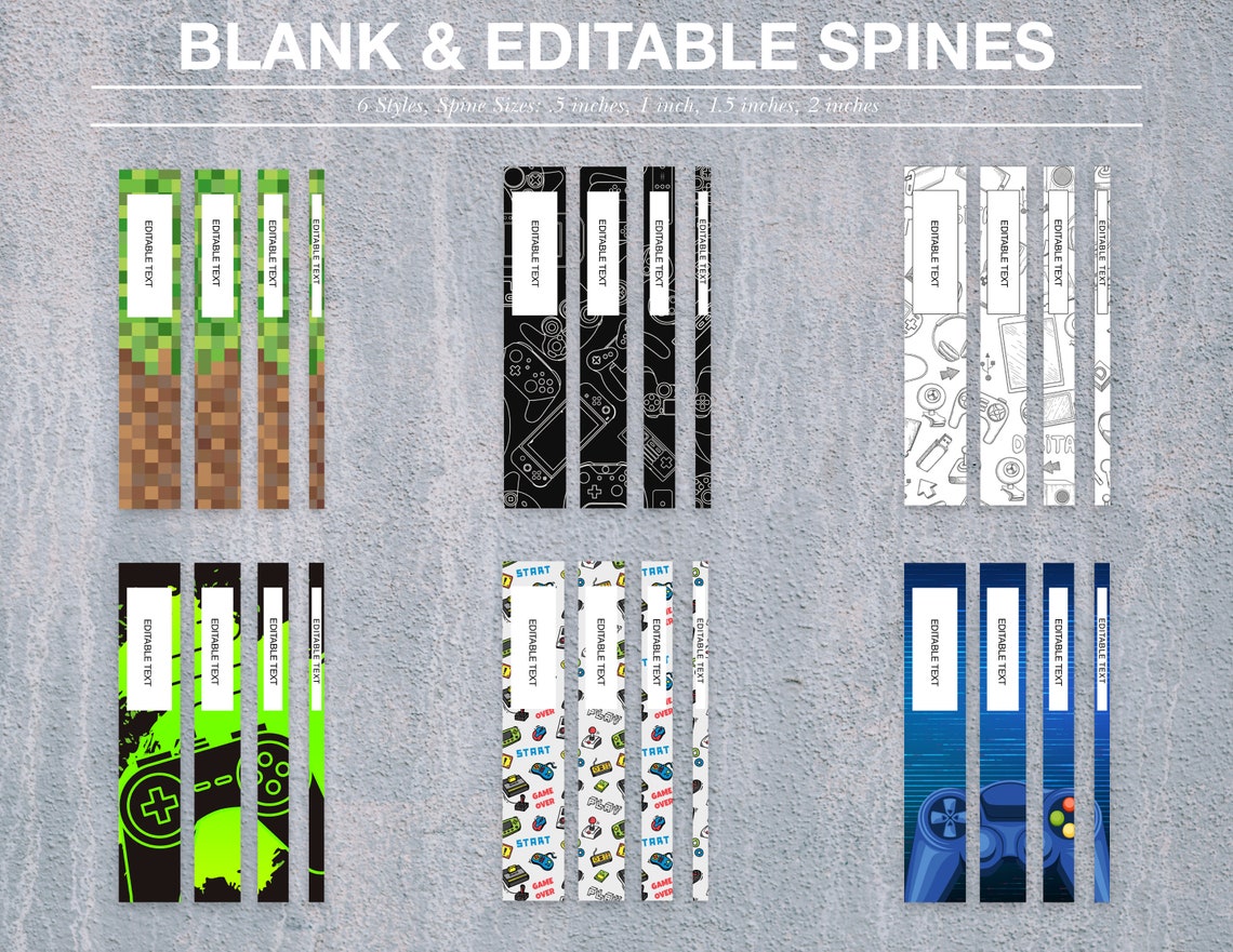 Kids Printable BINDER COVERS Gamer Binder Covers 1 - Etsy