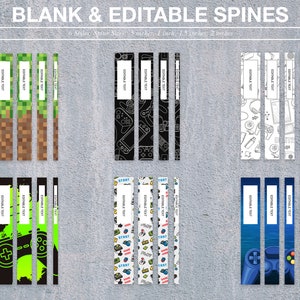 Kids Printable BINDER COVERS, Gamer Binder Covers, 1 Personalized Cover ...