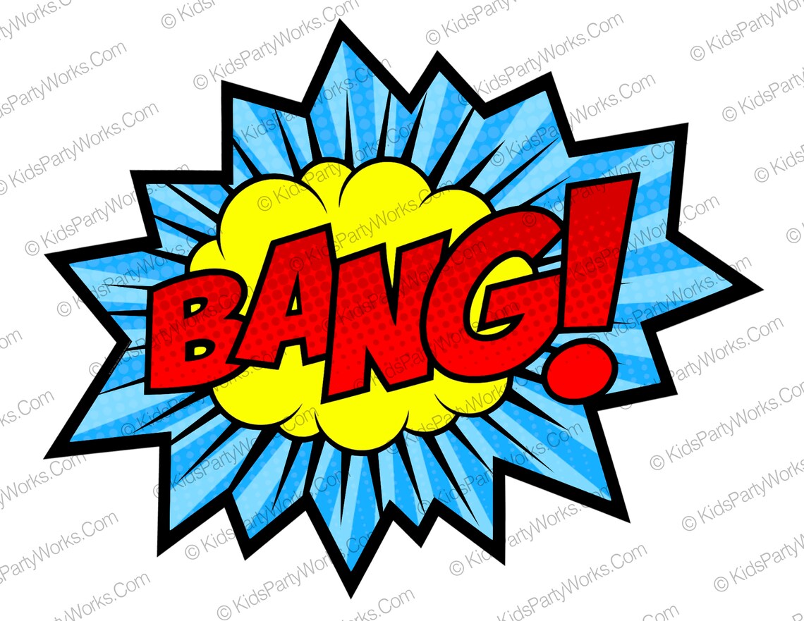 Superhero Word Bubbles Superhero Birthday Superhero Party | Etsy