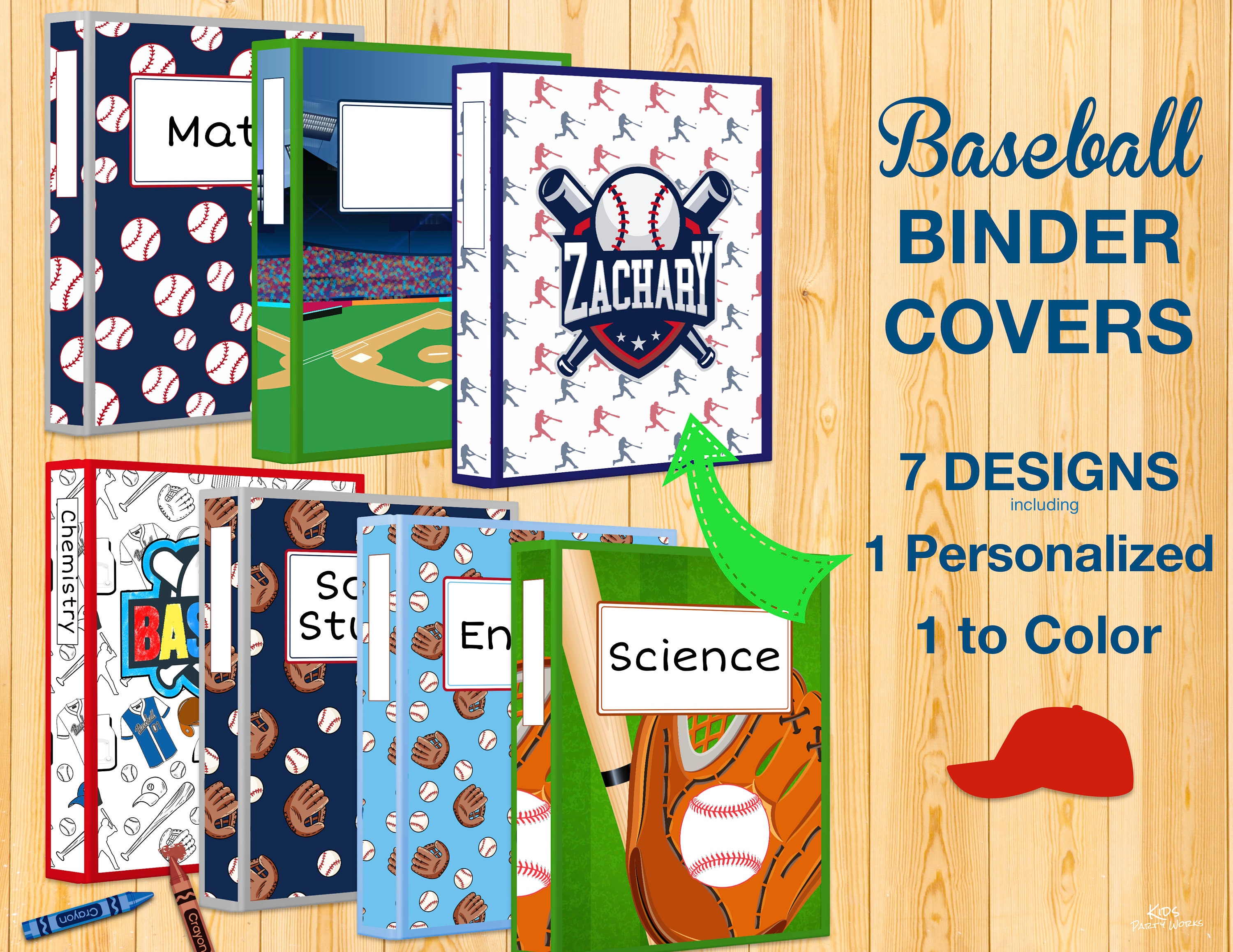 BINDER COVERS Printable - 1 Personalized Binder Cover-baseball Binder ...