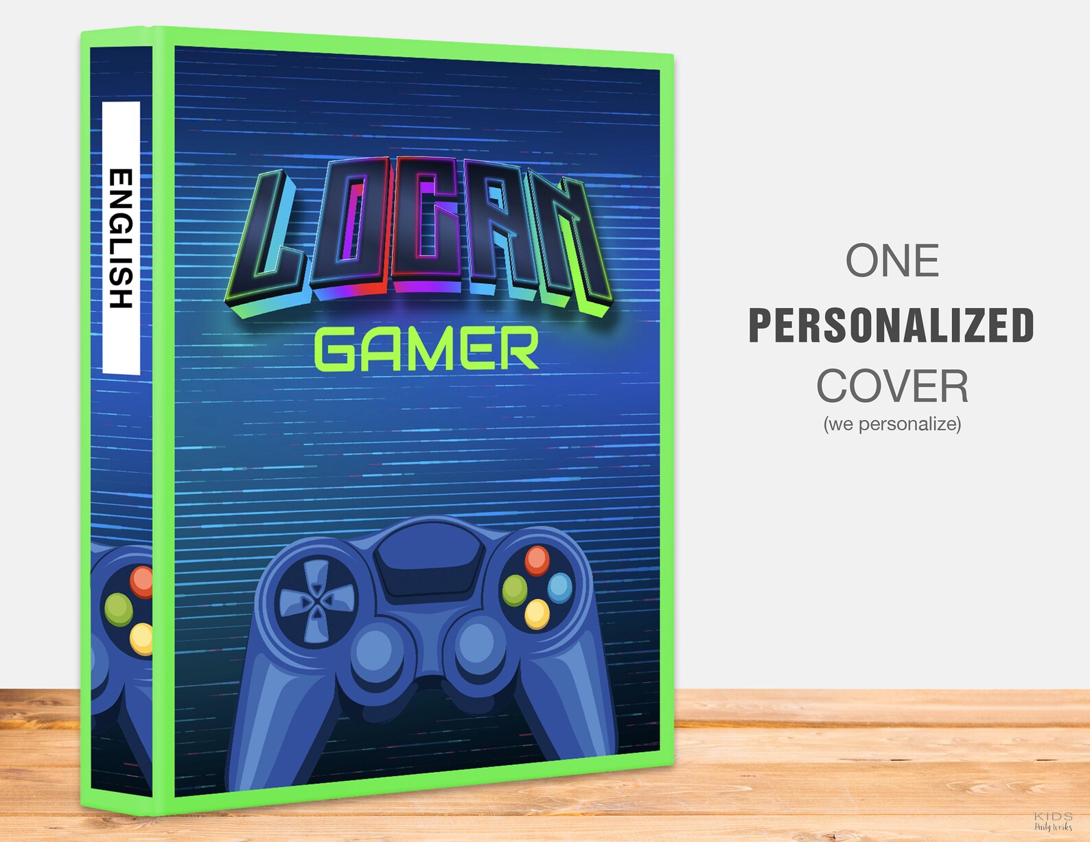 Kids Printable BINDER COVERS, Gamer Binder Covers, 1 Personalized Cover ...