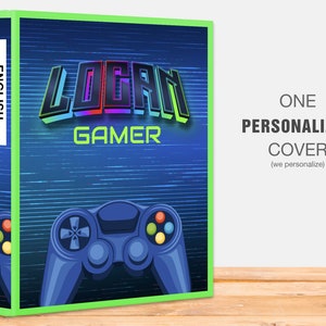 Kids Printable BINDER COVERS, Gamer Binder Covers, 1 Personalized Cover ...
