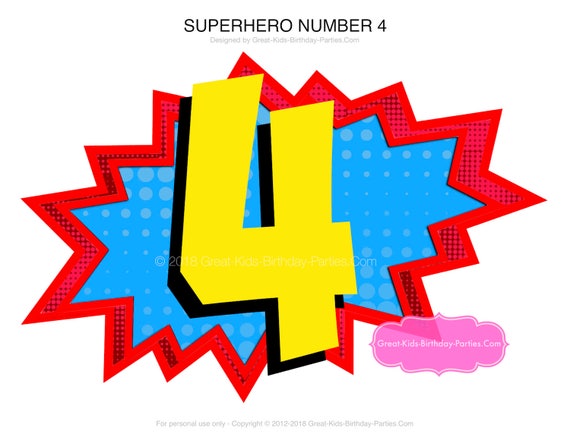 Superhéroe Numero Superhéroe Cumpleaños Superhéroe - Etsy España