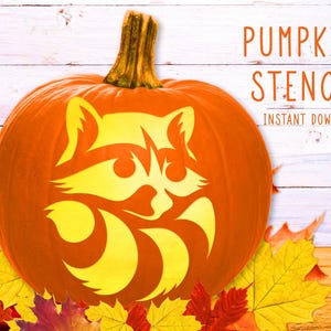 Raccoon Pumpkin Carving Template - Etsy