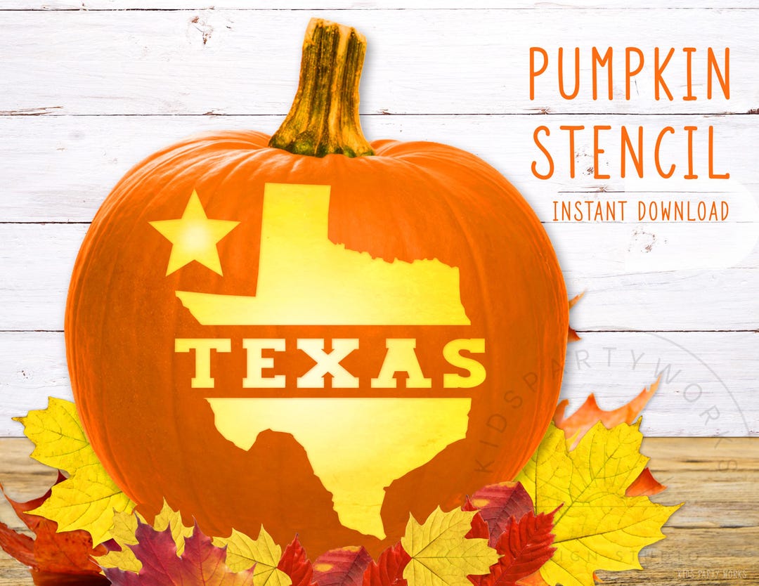 Texas Pumpkin Stencil, Printable Pumpkin Stencil, Jack O' Lantern ...