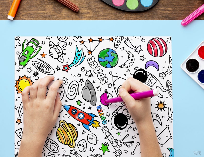 Kids Printable BINDER COVERS, Outer Space Binder Covers, 1 Personalized ...