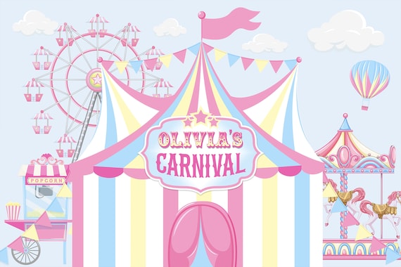 Carnival Backdrop, Carnival Birthday, Circus Party, Carnival Banner ...