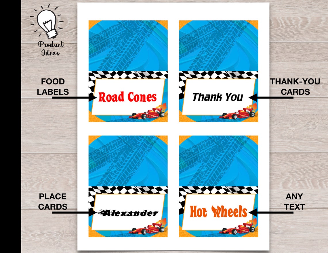 Race Car Food Labels, Racing Birthday Party, Party Supplies, Race Car ...