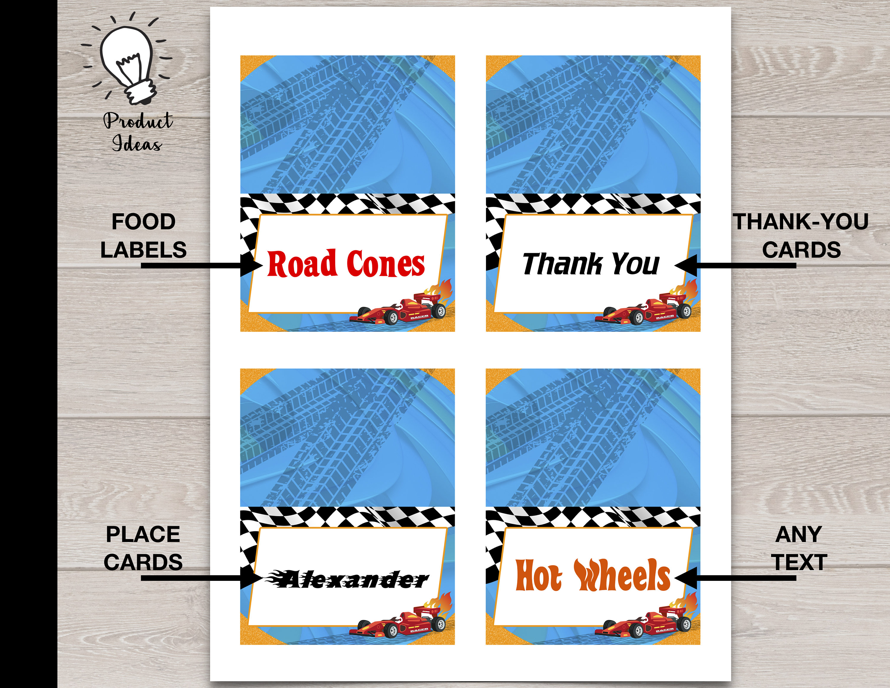 Race Car Food Labels, Racing Birthday Party, Party Supplies, Race Car ...