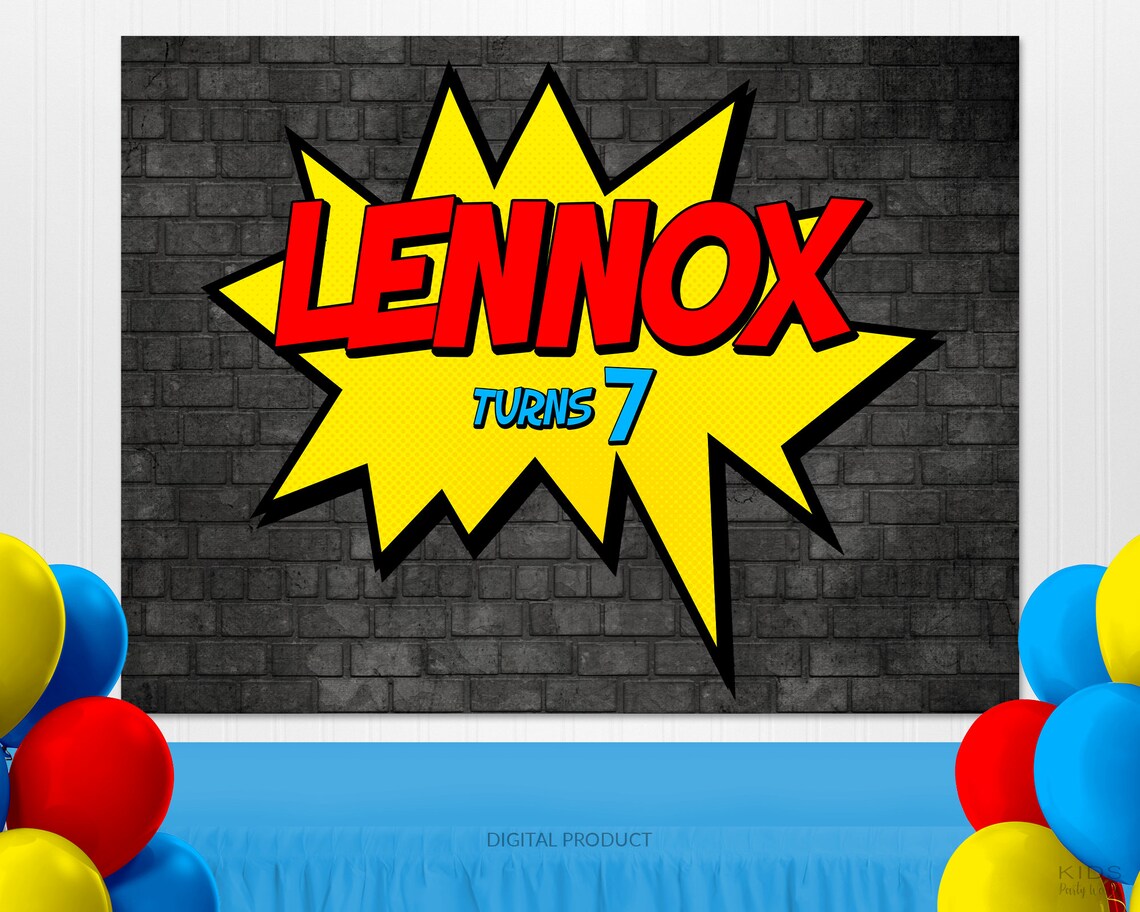 Superhero Backdrop Superhero Party Superhero Birthday - Etsy