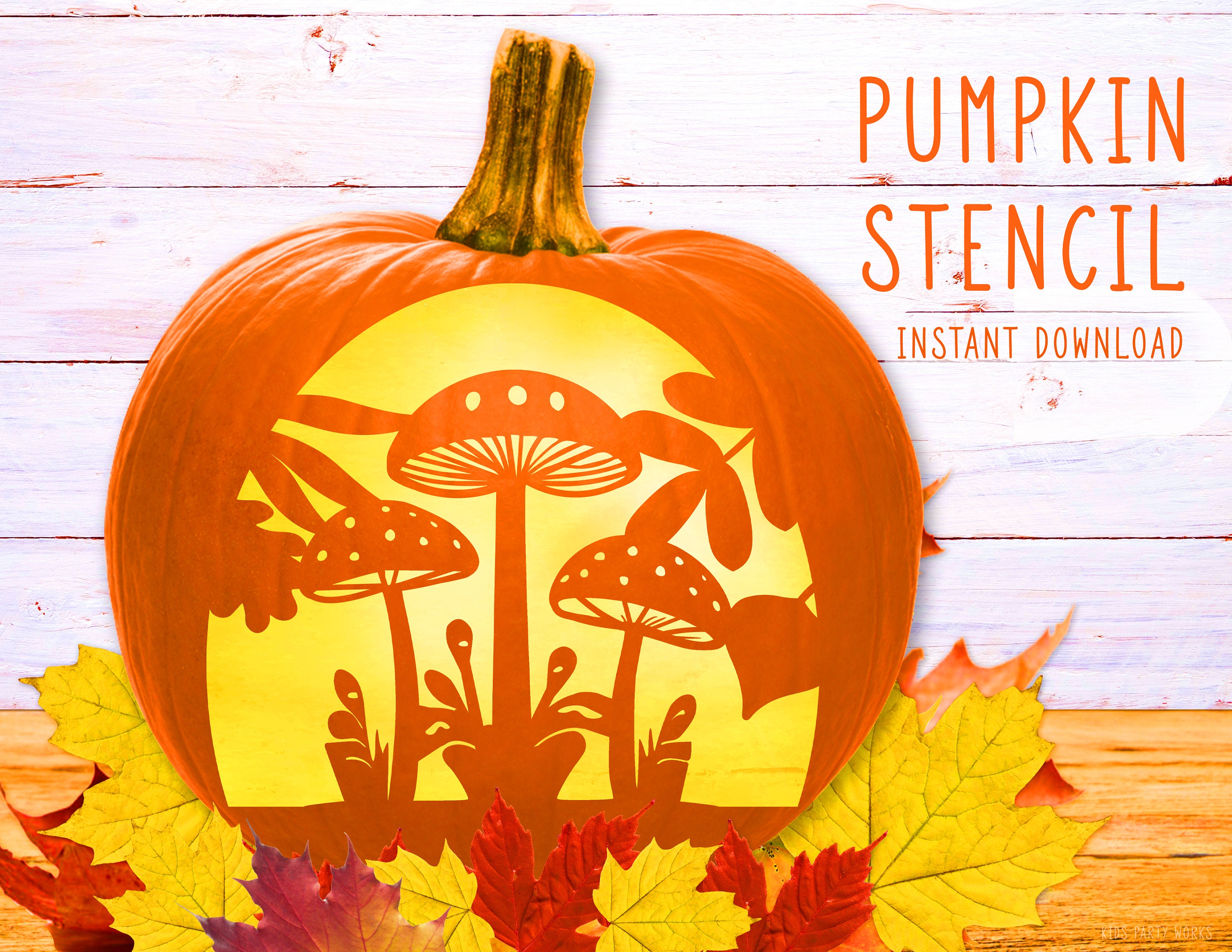 Nintendo Mushroom Pumpkin Stencils