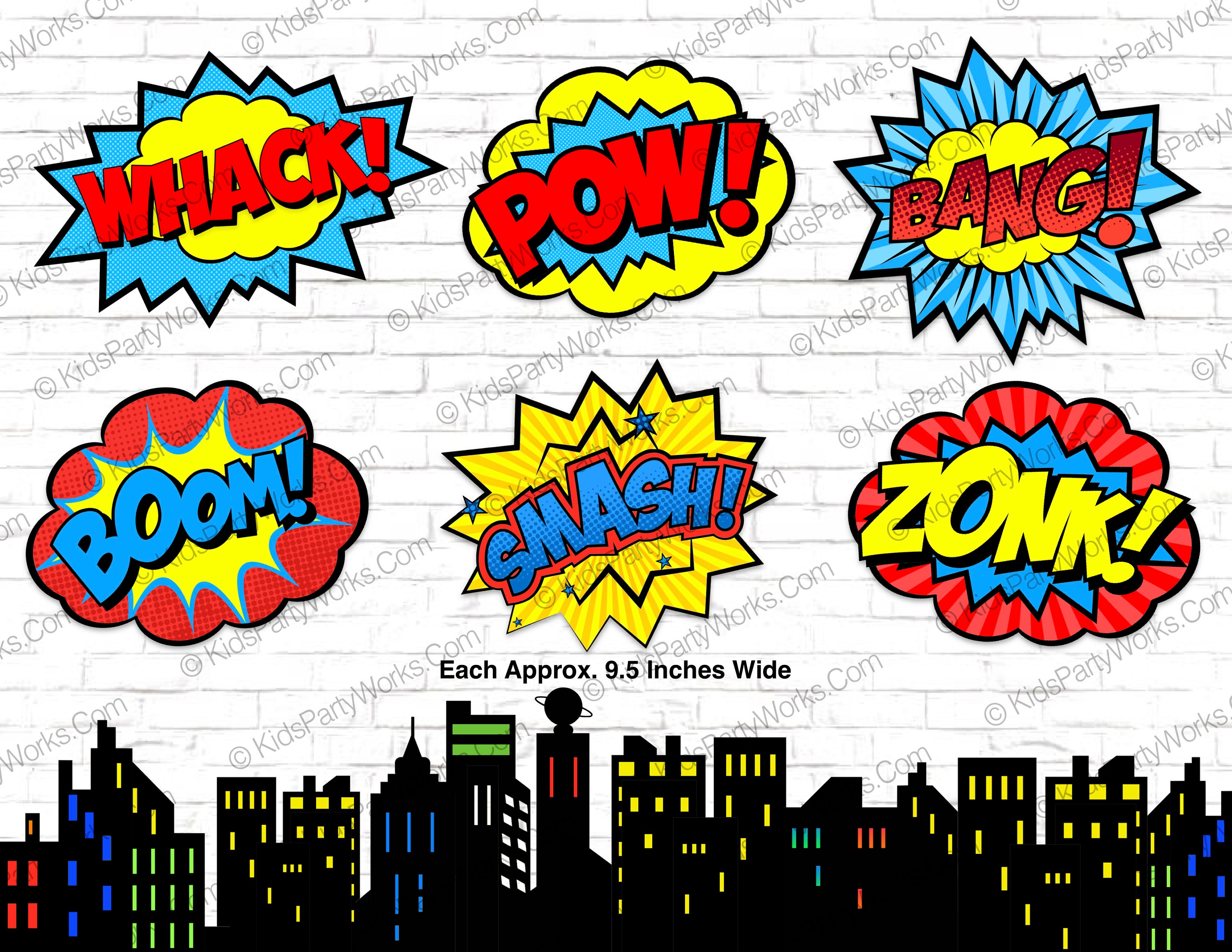 Superhero Word Bubbles Black And White Clipart