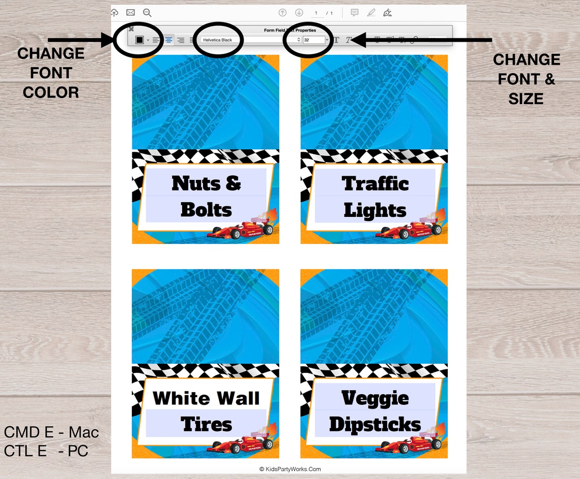 Race Car Food Labels, Racing Birthday Party, Party Supplies, Race Car ...
