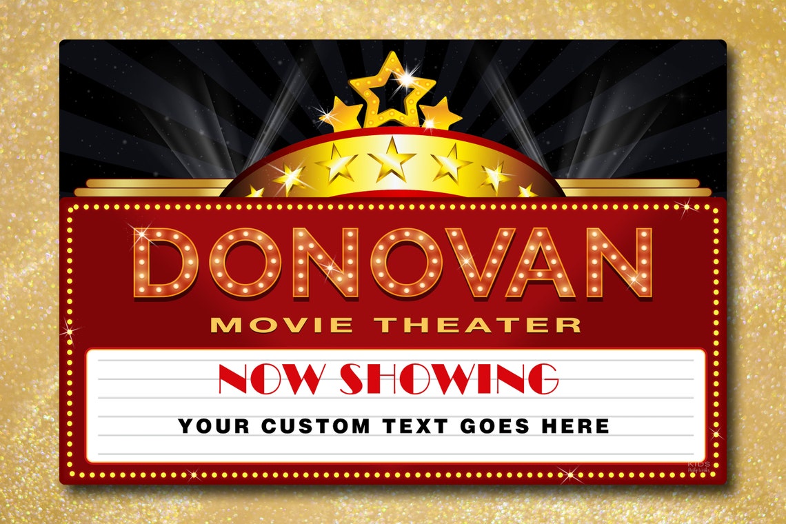 Movie Theater Sign Movie Night Party Movie Birthday Theater - Etsy