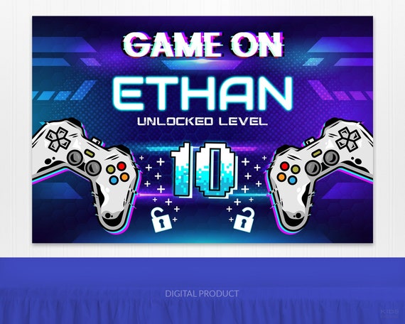 Video Game Backdrop, Gamer Birthday, Gaming Sign, Gamer Party Backdrop ...