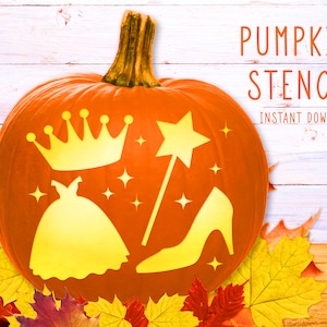 Fairy Princess Pumpkin Stencil Set, Fairytale Fairy Pumpkin Carving ...