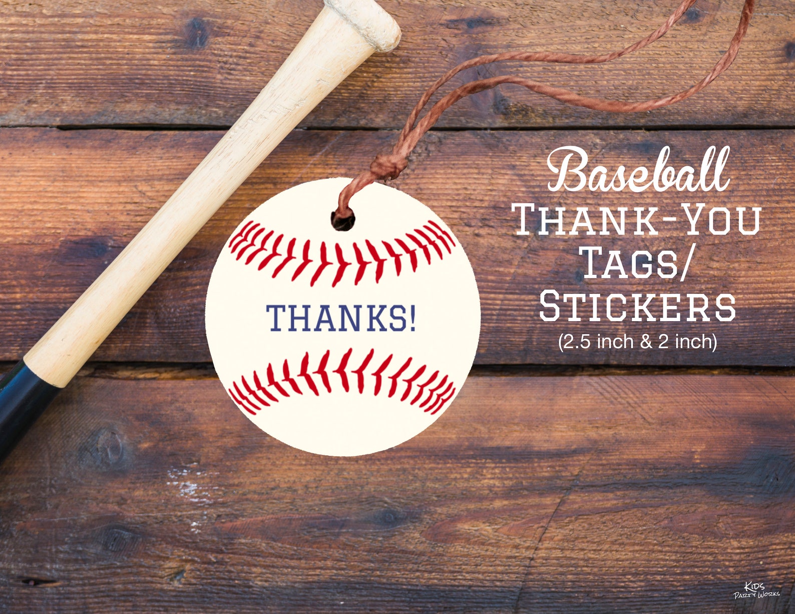 Baseball Thank-you Stickers Party Favor Tags Baseball | Etsy