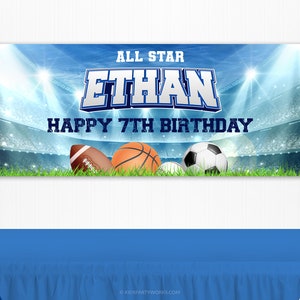 All Star Backdrop, Printable Sports Backdrop, Football Basketball ...