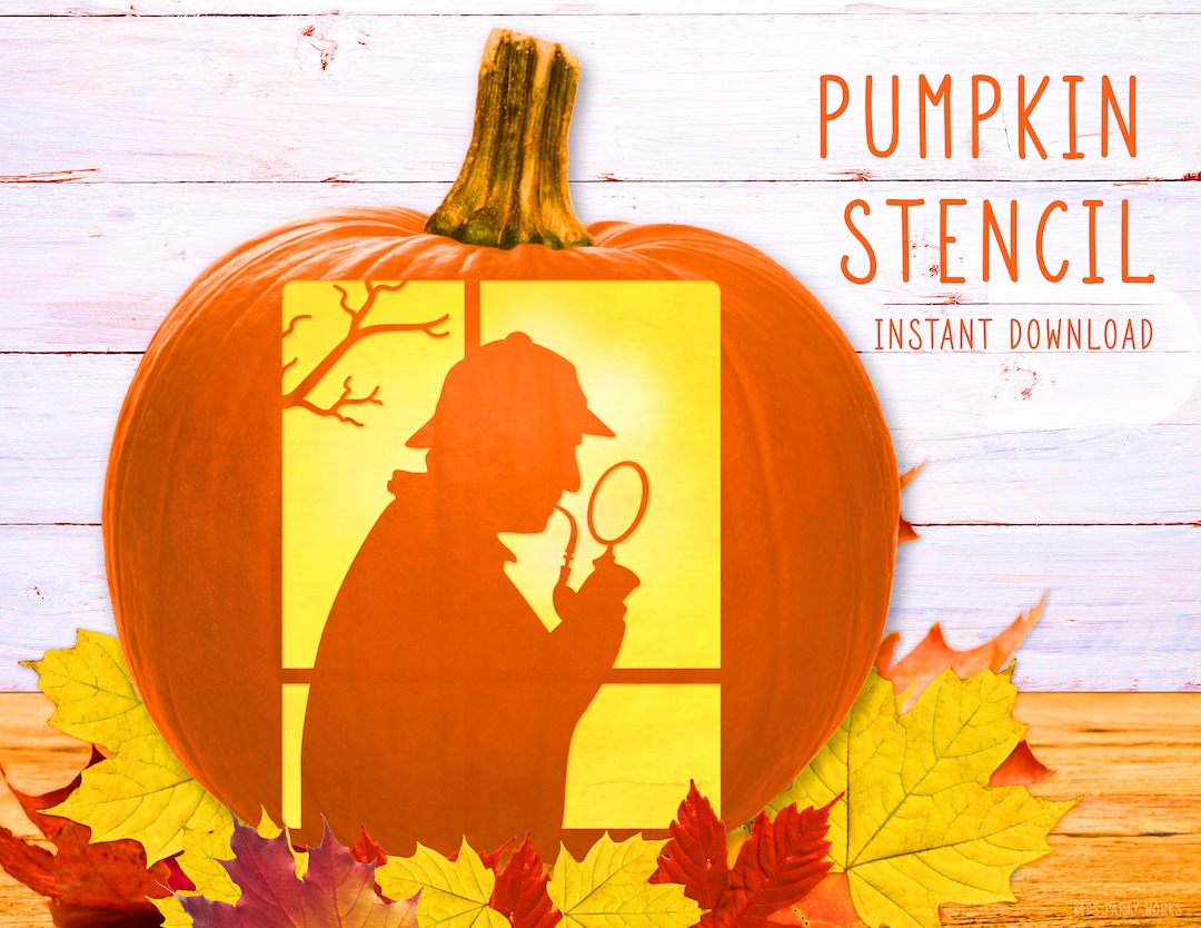 Sherlock Pumpkin Stencil, Sherlock Holmes Printable Stencil, Jack O ...