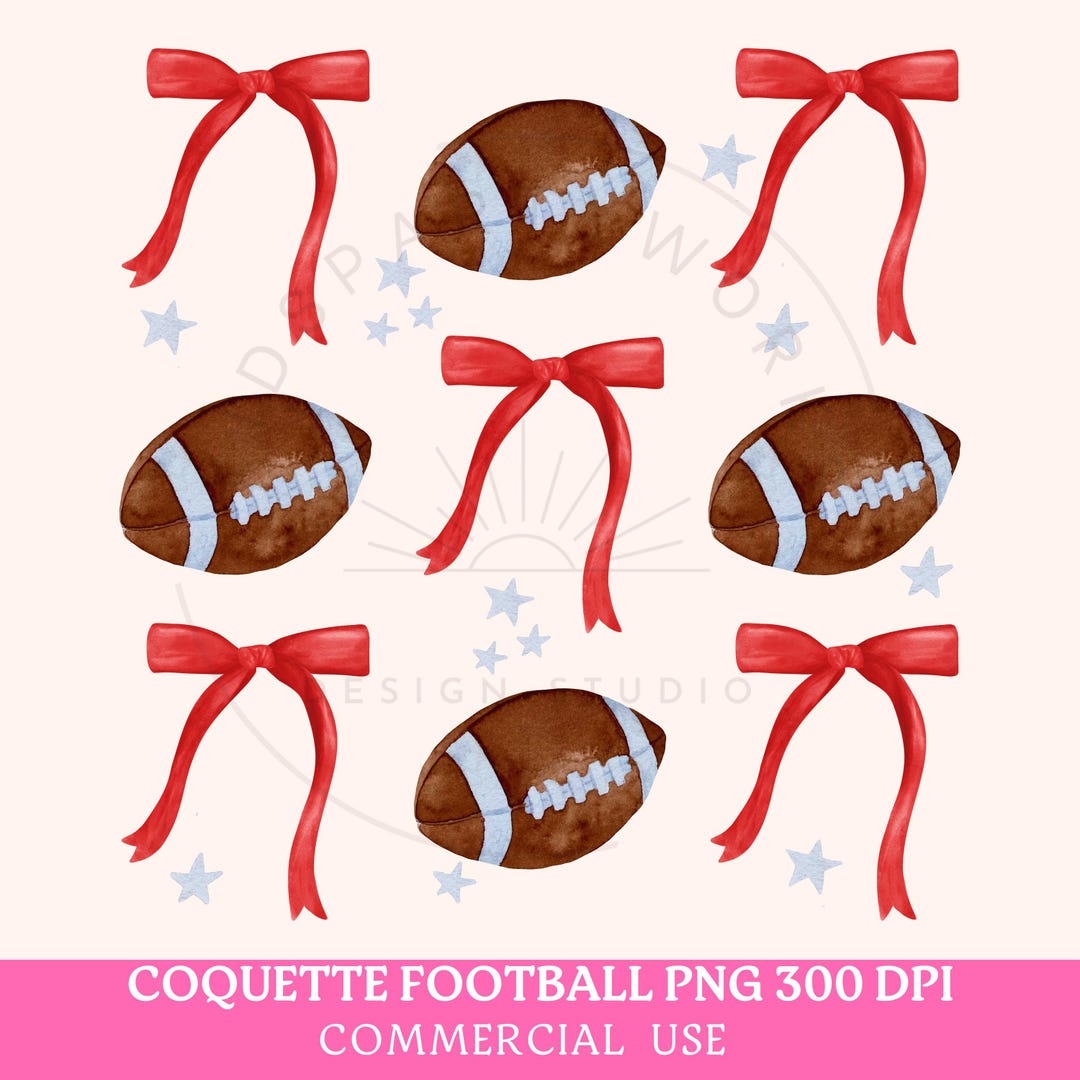 Coquette Football PNG, Football Bow PNG, Football Mom Png, Football Png ...