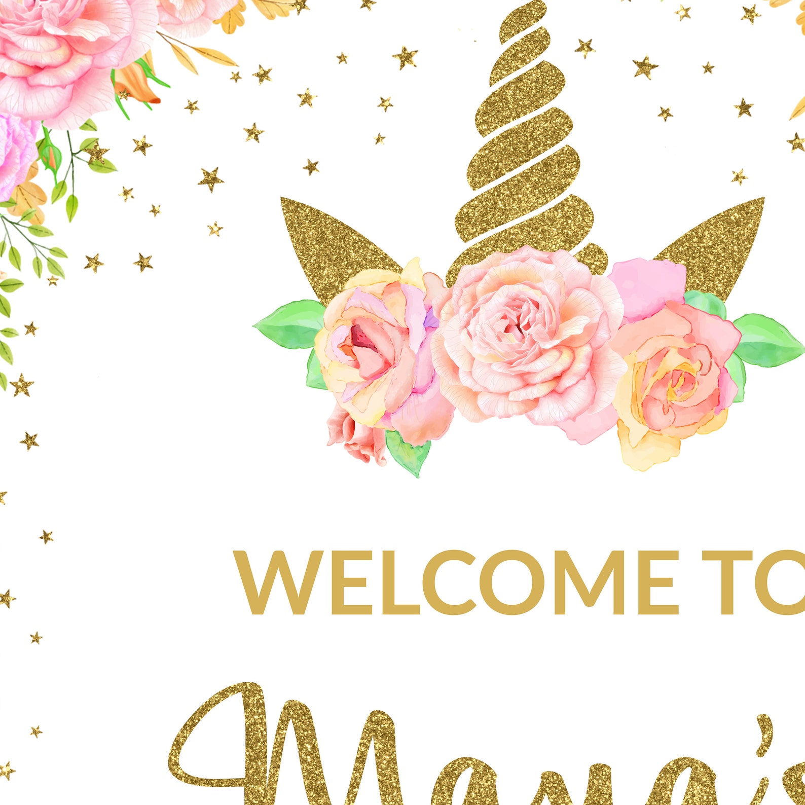 Unicorn Welcome Sign Unicorn Birthday Unicorn Party Unicorn - Etsy