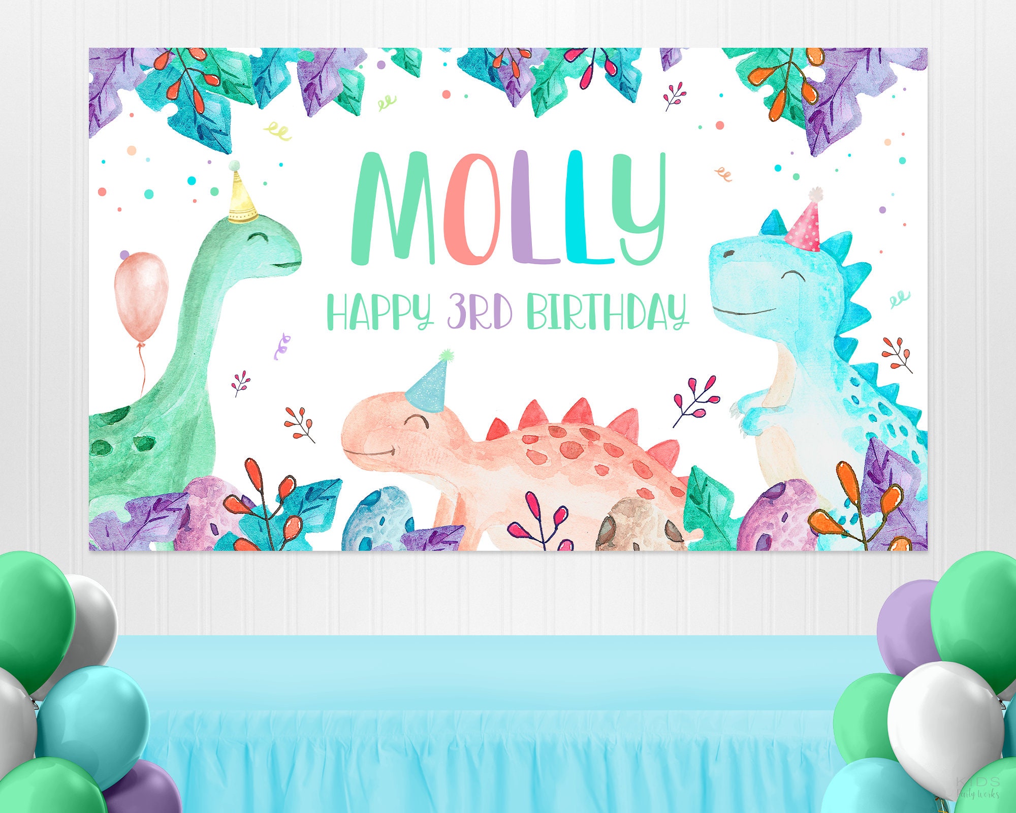 Dinosaur Backdrop Dinosaur Birthday Dinosaur Party Animals | Etsy