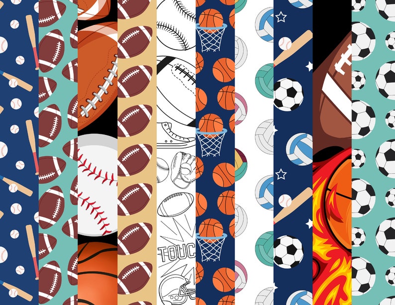 BINDER COVERS Printable EDITABLE, Boys Sports Binder Covers, Kids ...