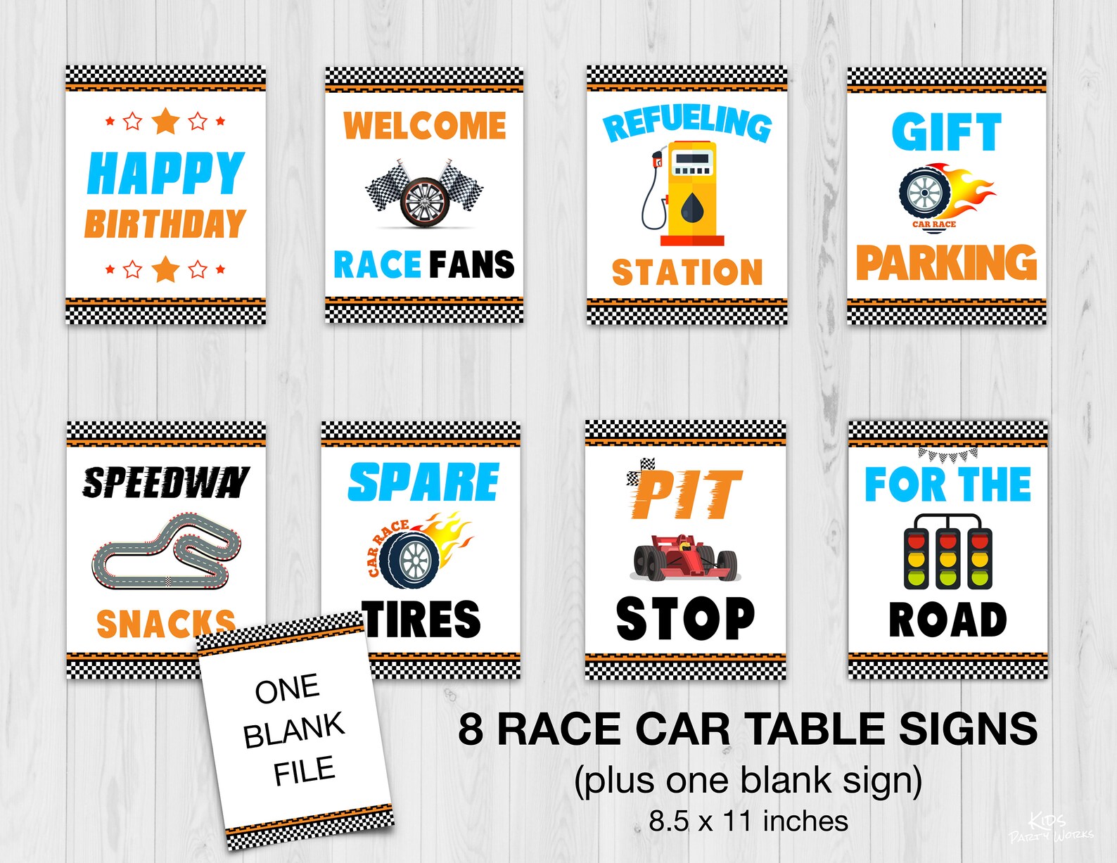 Race Car Table Signs Racing Birthday Party Supplies DIY | Etsy