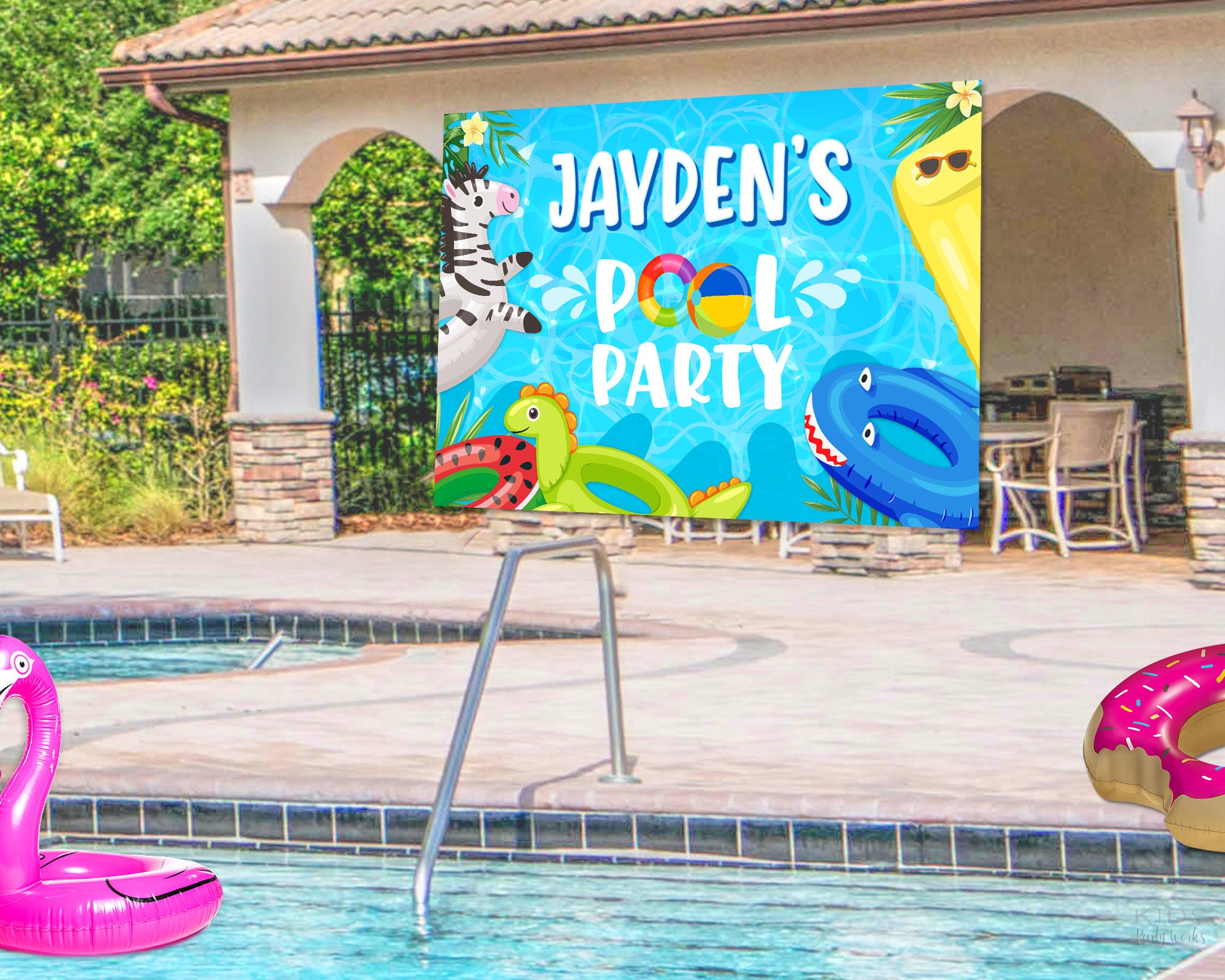 Pool Party Backdrop Pool Party Decoration Pool Birthday | Etsy