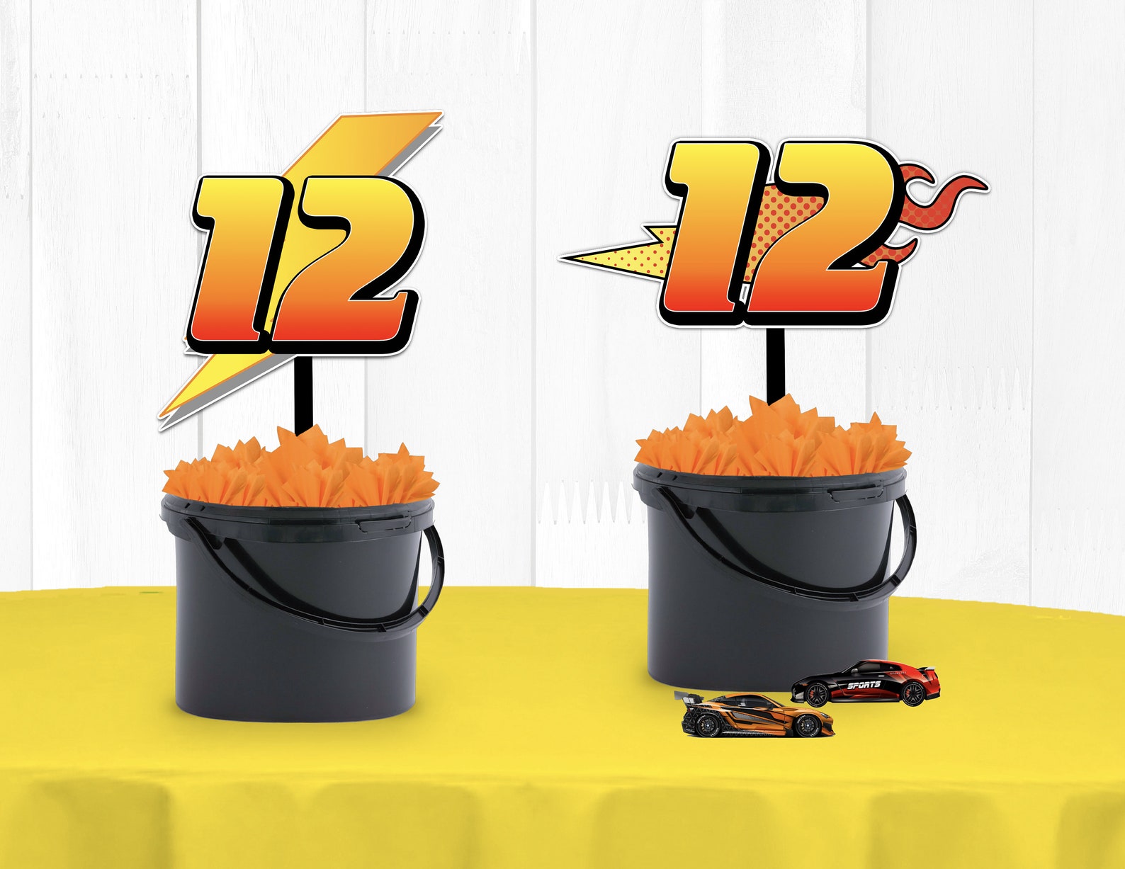 Race Car Birthday Number 12 Centerpiece - Cars Party - Race Car Party ...