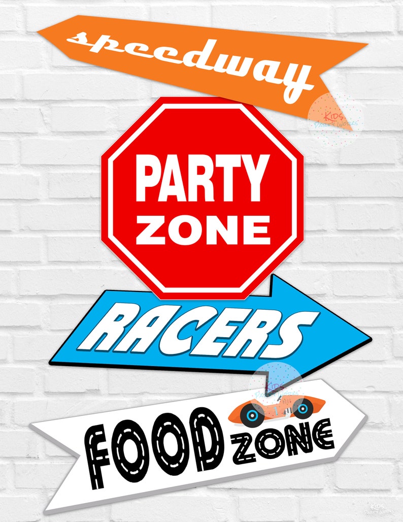 Race Car Signs Race Car Party Racing Birthday Directional | Etsy