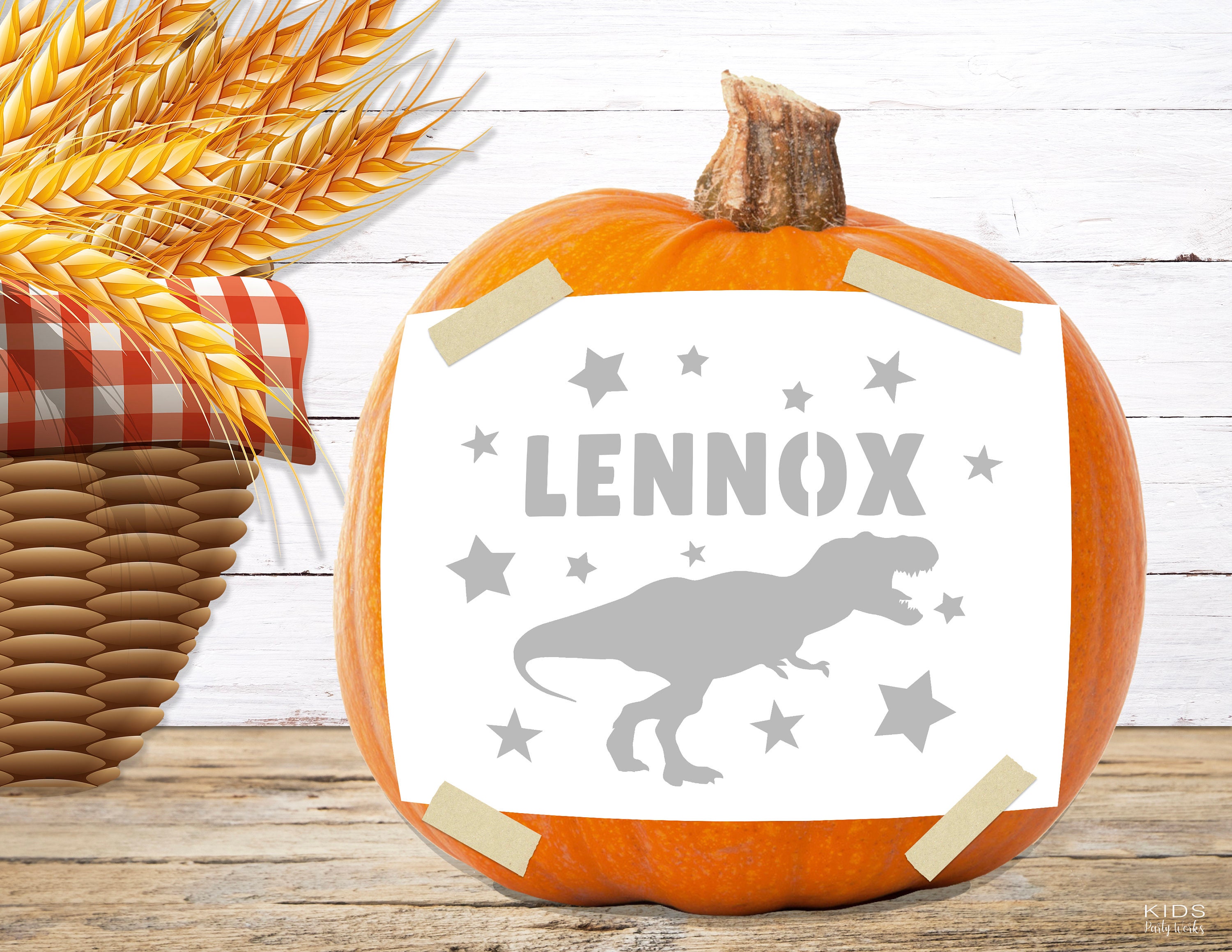 Dinosaur Pumpkin Stencil PRINTABLE Name Pumpkin STENCIL - Etsy