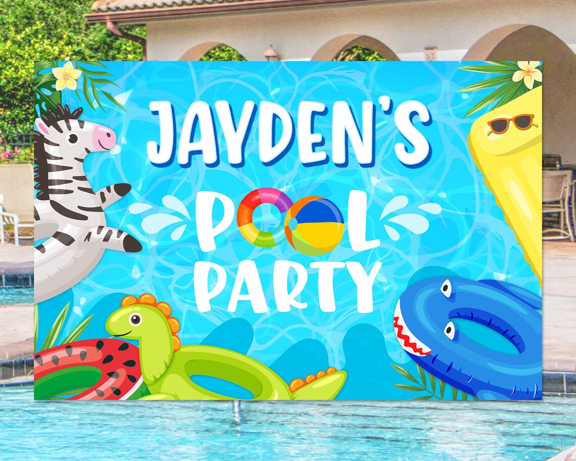 Pool Party Backdrop | Pool Party Decoration | Pool Birthday Party ...