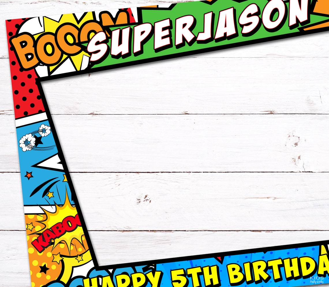 Superhero Photo Booth Frame Superhero Custom Sign Superhero | Etsy
