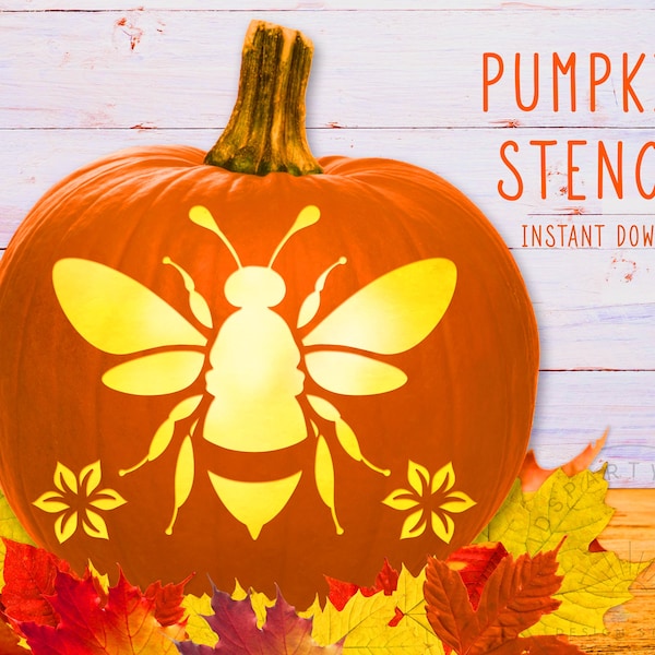 Bumble Bee Pumpkin Carving Stencil - Etsy