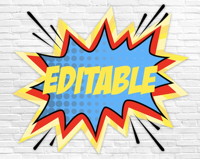 PRINTABLE Superhero Signs Superhero Party Instant Digital DOWNLOAD ...