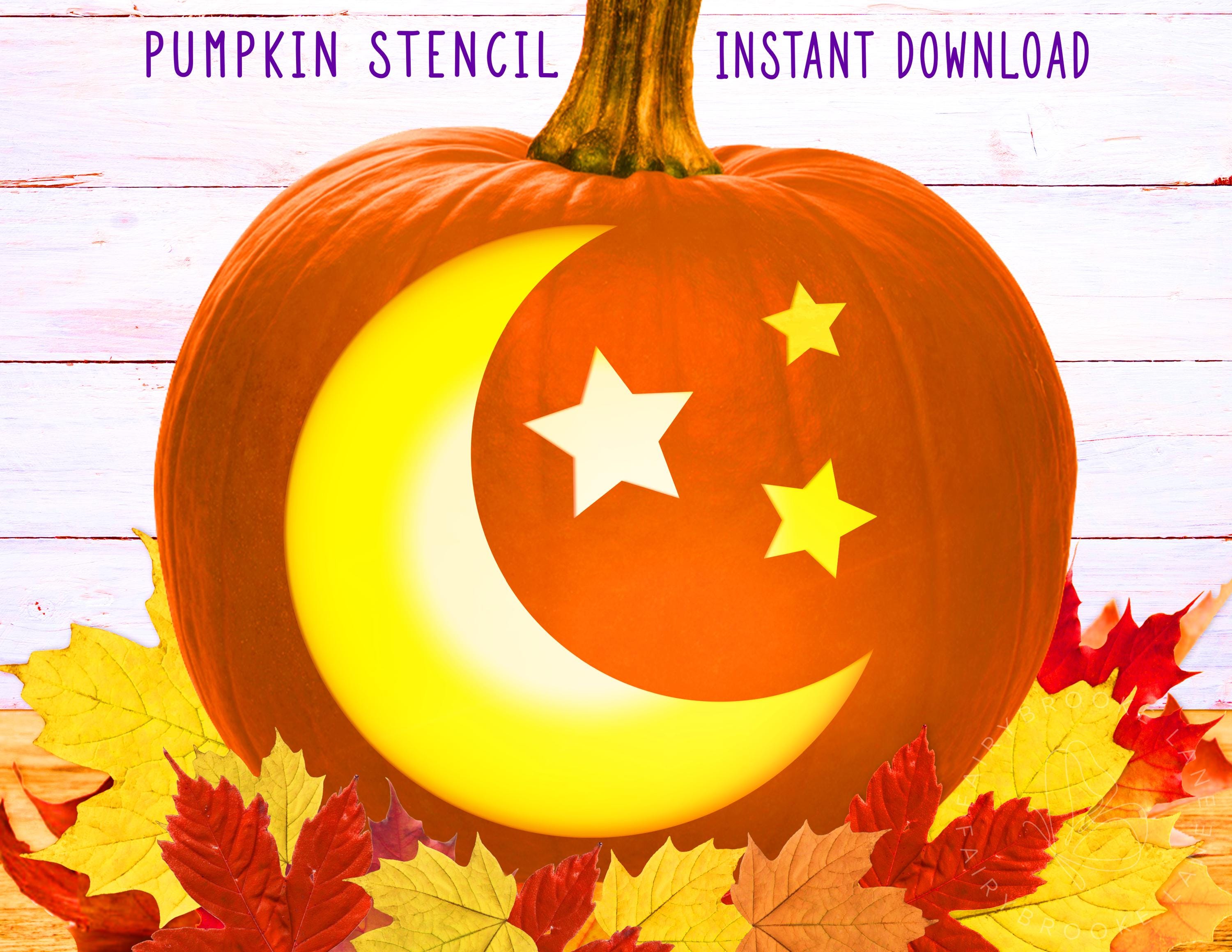 Crescent Moon Pumpkin Stencil