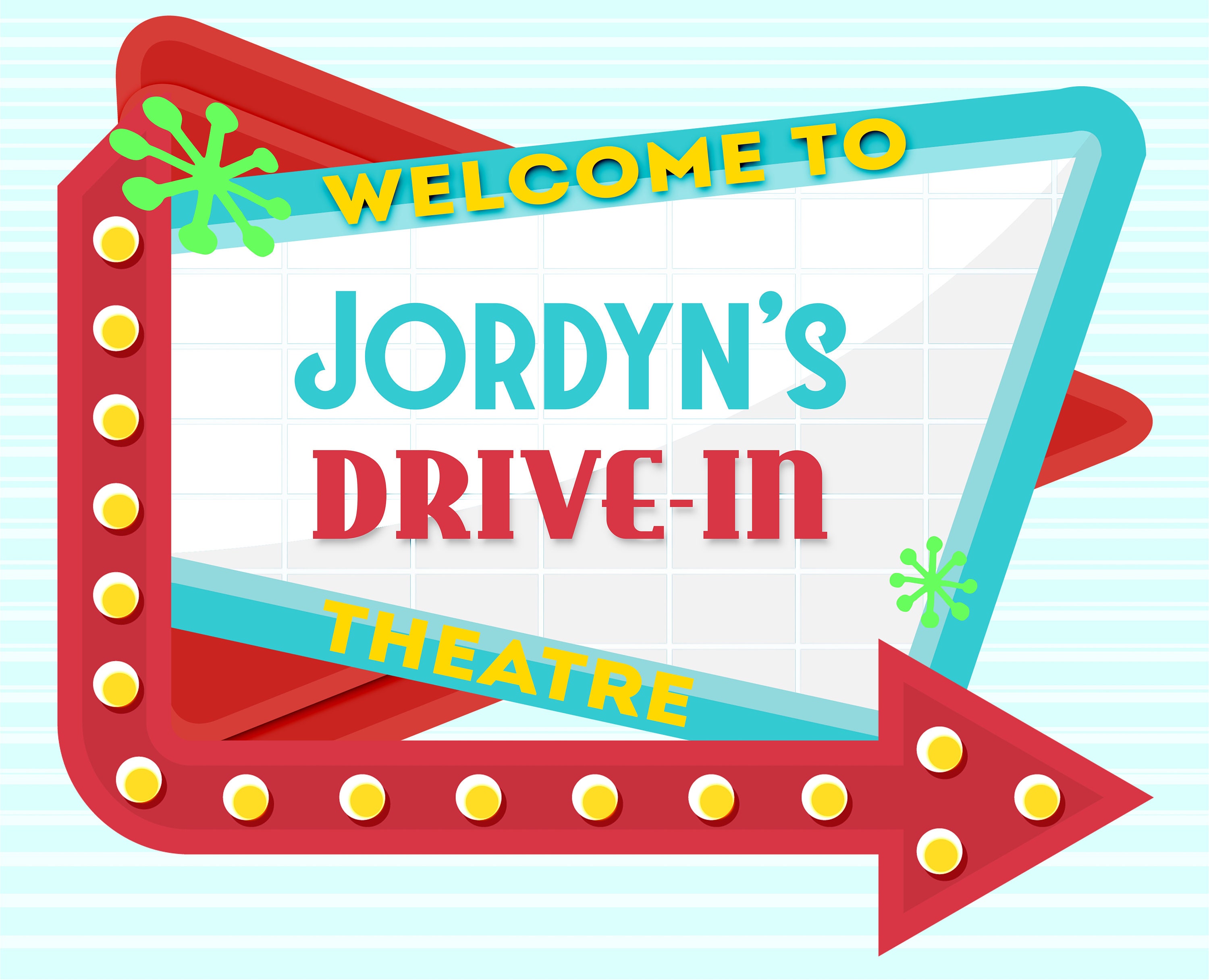 Retro Drive-In Movie Sign Drive In Sign Movie Night | Etsy