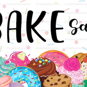 Cupcake Sale Sign, Bake Sale Banner, Cupcakes Backdrop, School ...