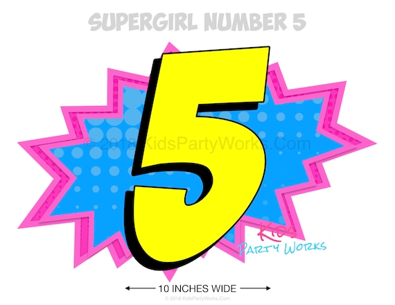 Supergirl-Supergirl Number 5 Sign-Supergirl Party-Supergirl Birthday ...