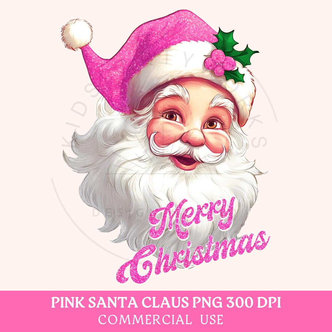 Pink Santa PNG, Pink Christmas Png, Santa Png, Christmas Png, Merry ...