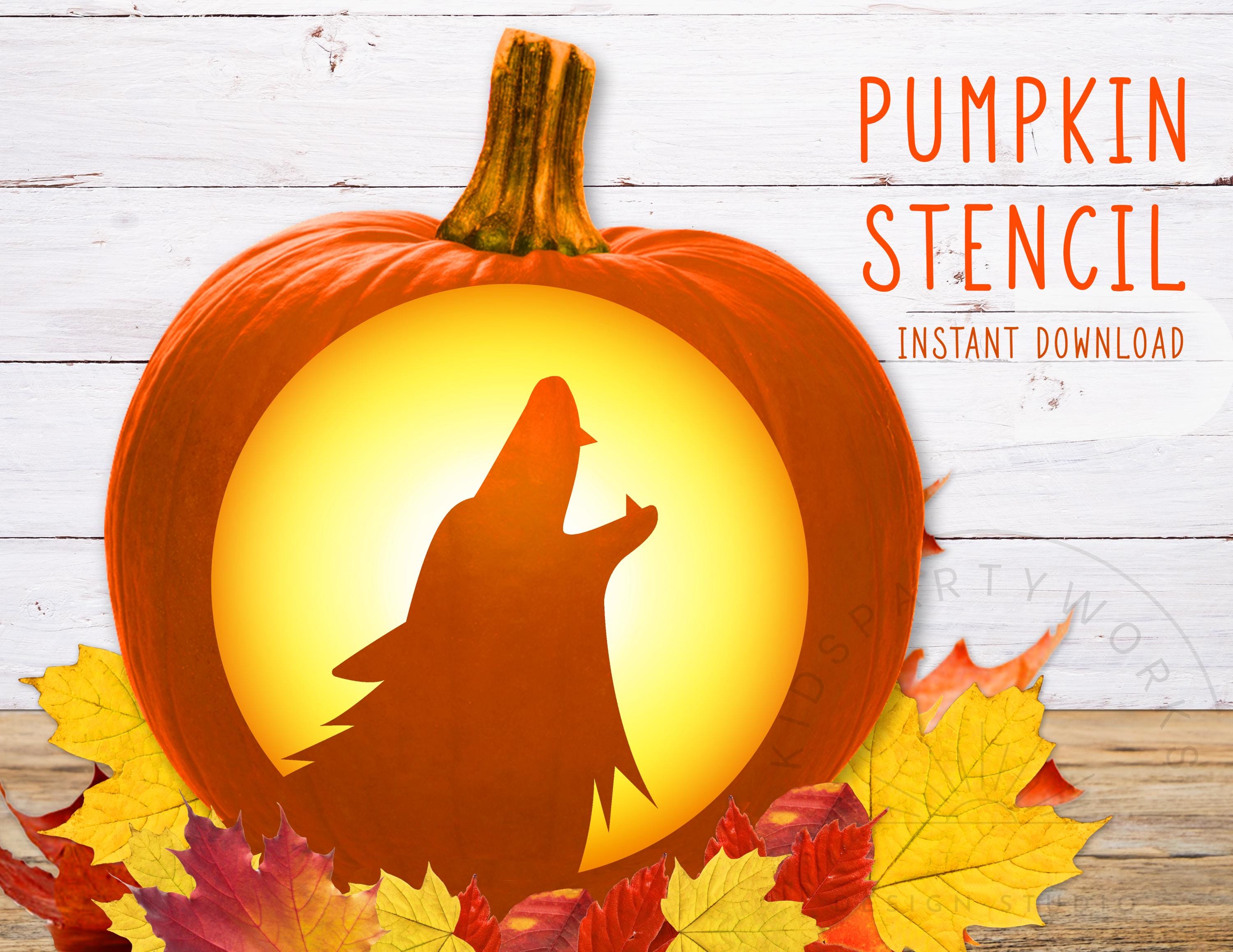 Wolf Howling At Moon Pumpkin Stencil Howling Wolf Moon Pumpkin Carving