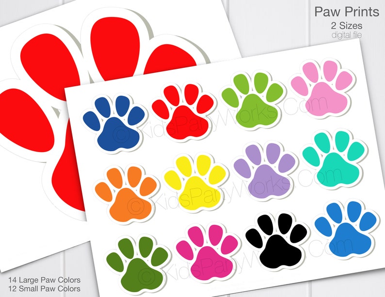 Dog Paw Prints Printable, Doggie Paws, Printable PAW Prints, Doggie ...