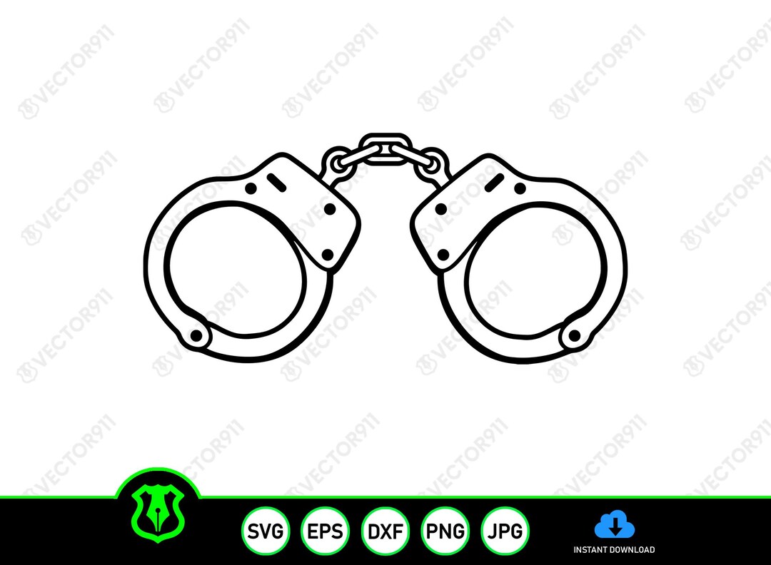 Handcuffs Restraints Clipart SVG, Police Tool Arrest Vector Clipart for ...