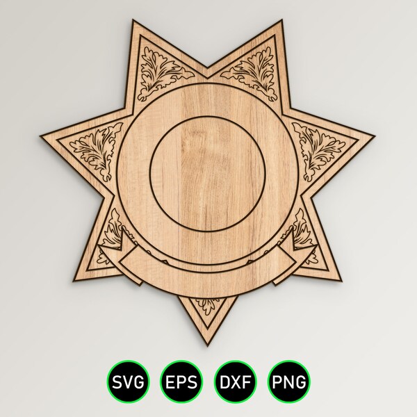 7 Point Star Badge Clipart - Etsy